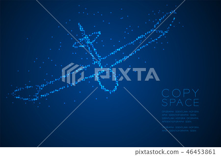 Abstract Geometric Circle dot pixel Glider plane - Stock Illustration ...
