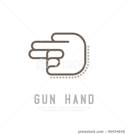 Finger Gun Logo Cartoon Index Finger Icon Design Vector, Finger Icon,