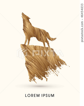 Wolf howling graphic vector. - Stock Illustration [46454833] - PIXTA
