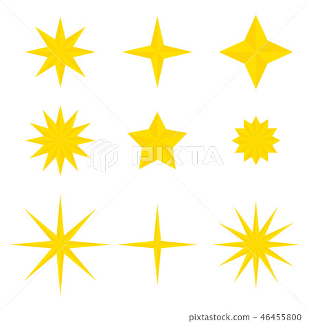 Set of vector flat yellow Shining stars - Stock Illustration [46455800 ...