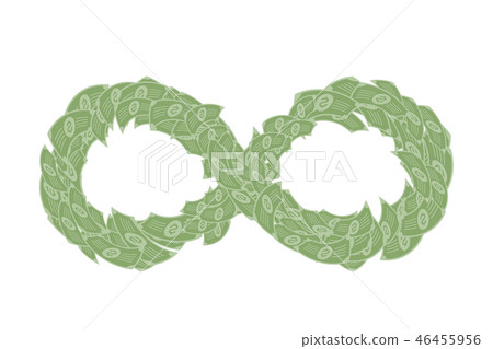 Infinity symbol shape made from cash (dollar) - Stock Illustration ...