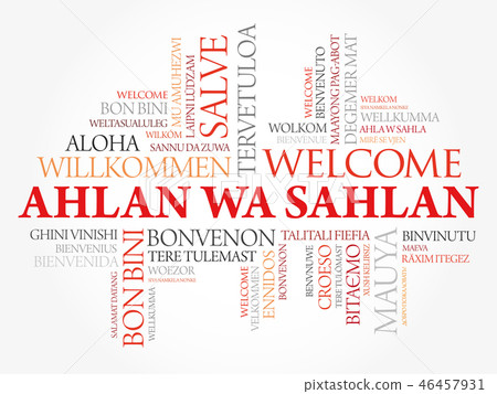 Ahlan Wa Sahlan (Welcome in Arabic) word cloud - Stock Illustration ...