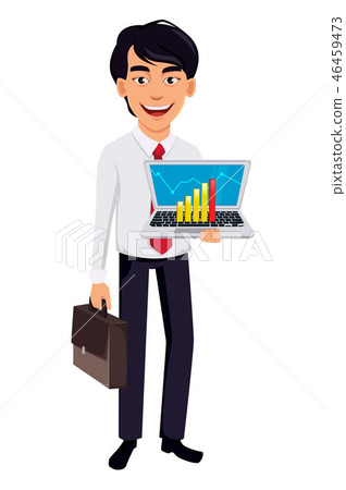 Asian business man, concept of cartoon character - Stock Illustration ...