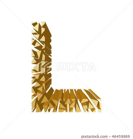 The letter L in the alphabet broken 3d perspective - Stock Illustration ...