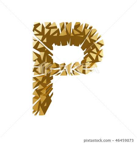 The letter P in the alphabet broken 3d perspective - Stock Illustration ...