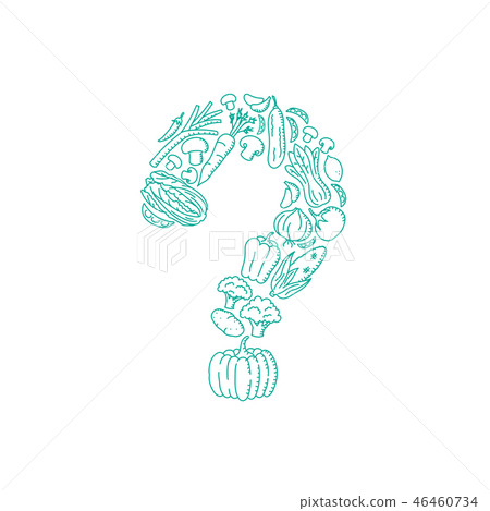 Question mark symbol Vegetable pattern set - Stock Illustration ...