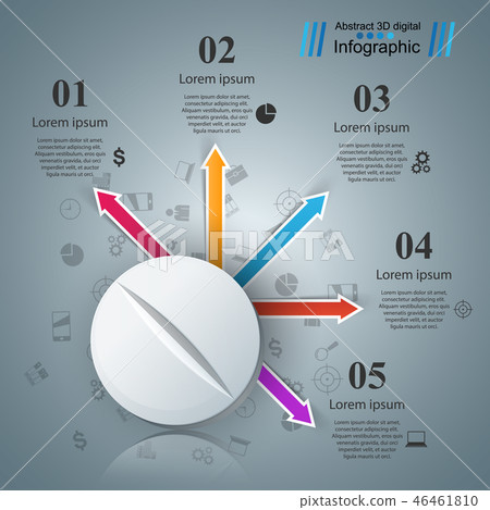 Tablet pill, pharmacology infographic. - Stock Illustration [46461810 ...