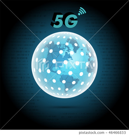 world globe with 5g mobile network sign - Stock Illustration [46466833 ...