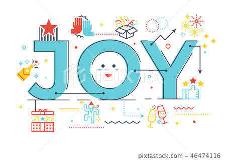 Joy word lettering illustration - Stock Illustration [46474116] - PIXTA
