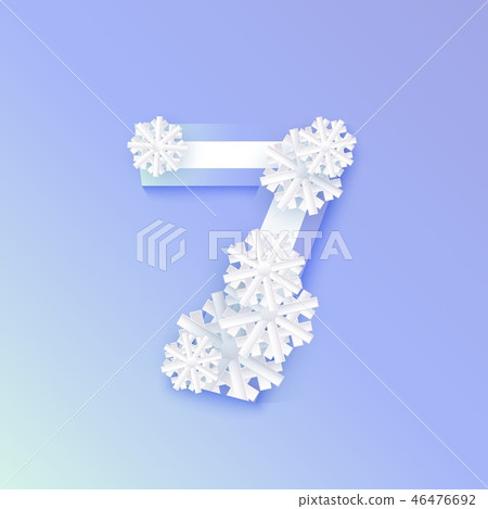 Vector awinter seven 7 number with snowflakes, ice - Stock Illustration ...