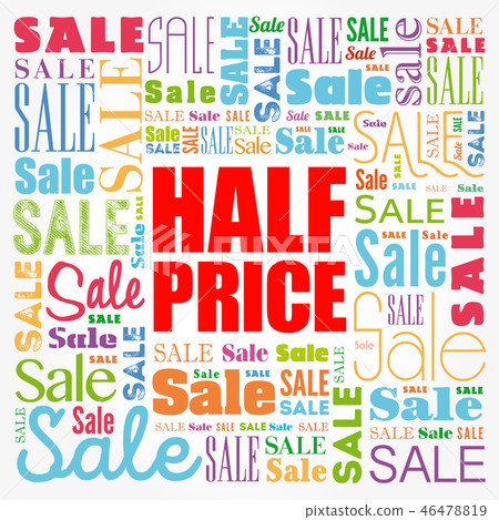 HALF PRICE Sale word cloud collage - Stock Illustration [46478819] - PIXTA