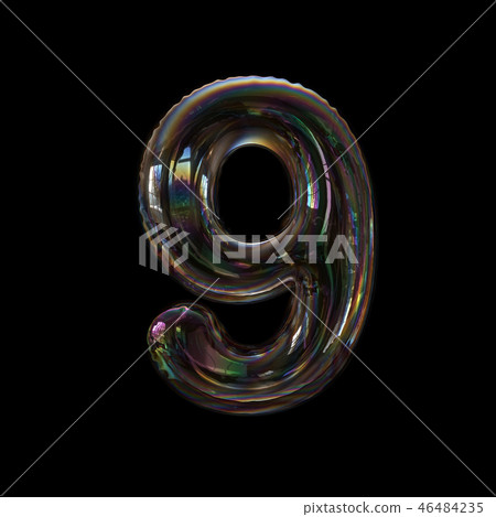 Soap bubble number 9 - 3d transparent digit - Stock Illustration ...