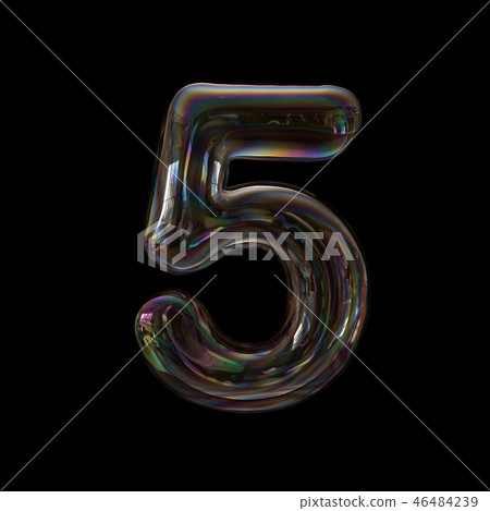 Soap bubble number 5 - 3d transparent digit - Stock Illustration ...