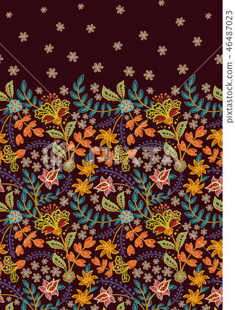 Floral vintage seamless pattern. Retro plants... - Stock Illustration ...