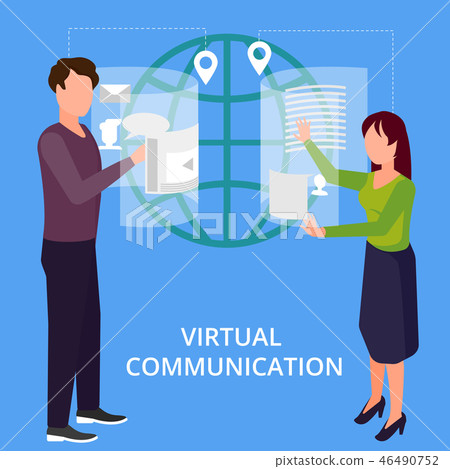 Concept of virtual communication - Stock Illustration [46490752] - PIXTA