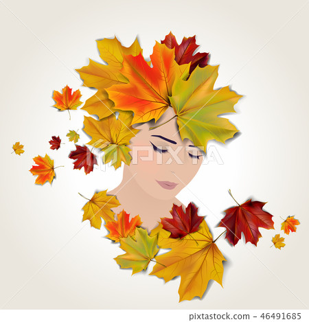 Autumn face - Stock Illustration [46491685] - PIXTA