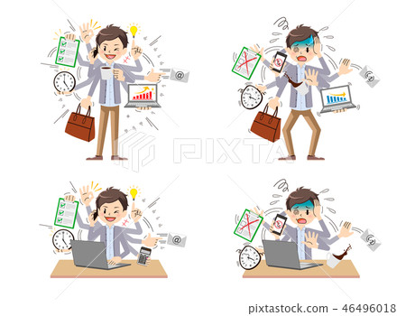 Multitasking men set - Stock Illustration [46496018] - PIXTA