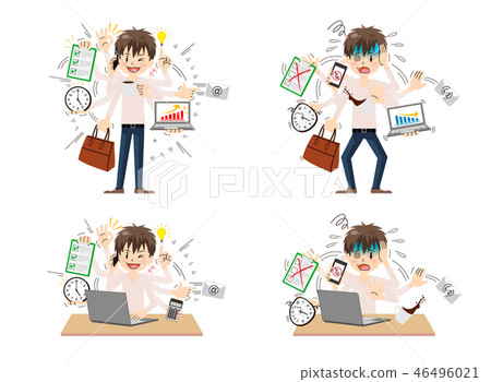 Multitasking men set - Stock Illustration [46496021] - PIXTA