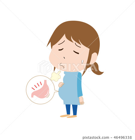 Feeling of fullness woman alone - Stock Illustration [46496338] - PIXTA
