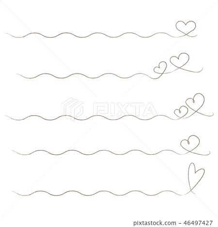 Easy line drawing wavy lines and hearts - Stock Illustration [46497427 ...