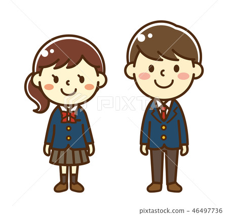 Junior and senior high school students - Stock Illustration [46497736 ...