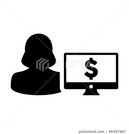 Computer icon vector female person user avatar - Stock Illustration ...