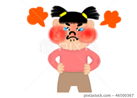 An angry explosion girl. - Stock Illustration [46500367] - PIXTA