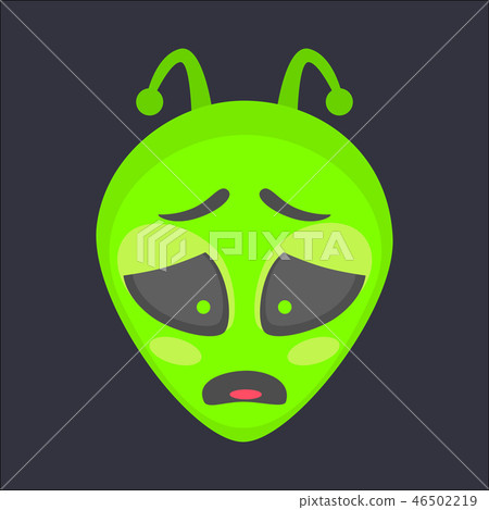 Alien head - Sad - Stock Illustration [46502219] - PIXTA