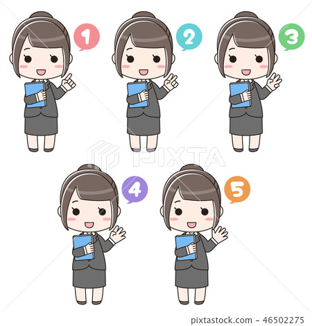 Woman (with full body / numbers) set with... - Stock Illustration ...
