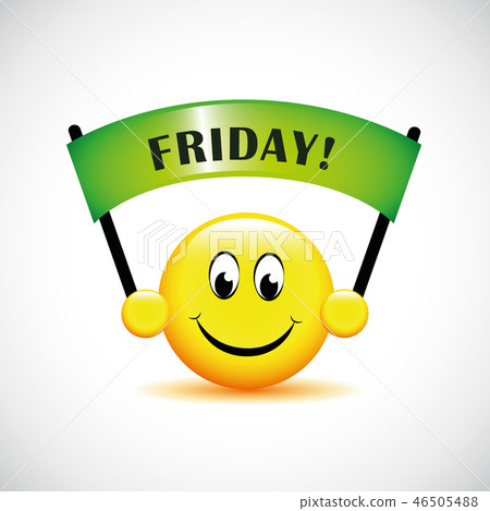 happy smiley face with green friday banner - Stock Illustration ...