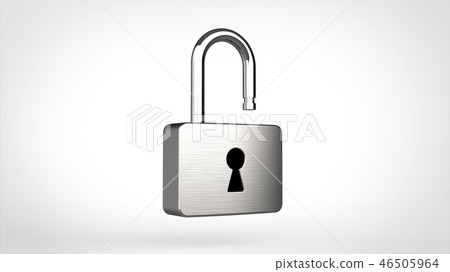 Padlock Silver Unlocked - Stock Illustration [46505964] - PIXTA