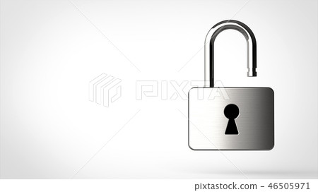 Padlock silver unlocked front right - Stock Illustration [46505971] - PIXTA