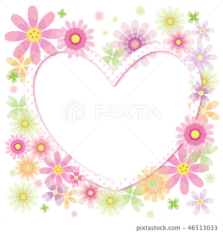 Flower Frame Photo Frame Heart - Stock Illustration [46513033] - PIXTA