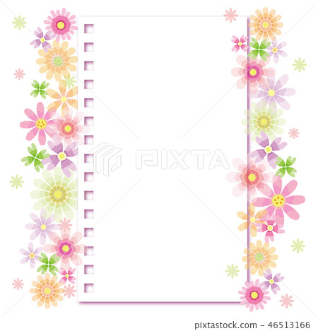Floral frame notes background material - Stock Illustration [46513166 ...
