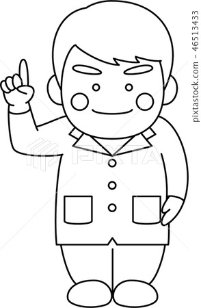 Male character white coat - Stock Illustration [46513433] - PIXTA