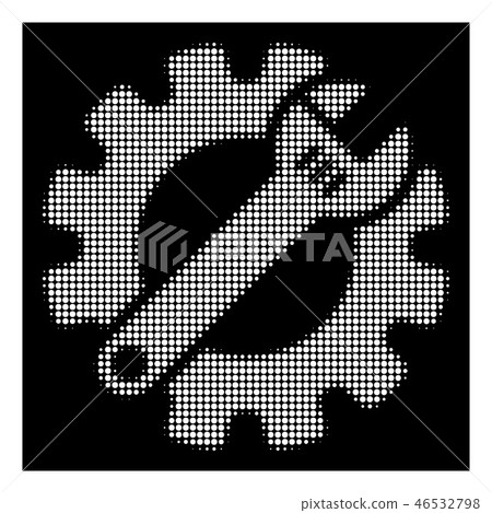 White Halftone Service Tools Icon - Stock Illustration [46532798] - PIXTA