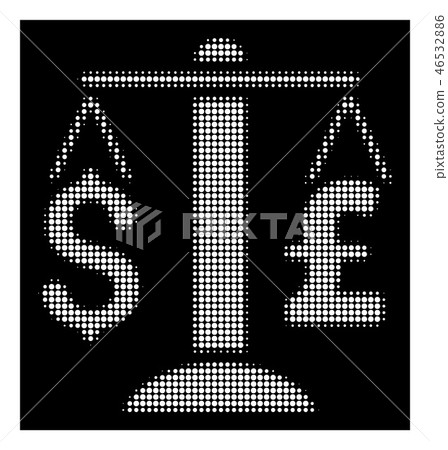White Halftone Dollar Pound Balance Icon - Stock Illustration [46532886 ...
