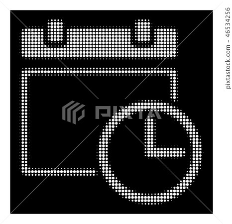 White Halftone Date And Time Icon - Stock Illustration [46534256] - PIXTA