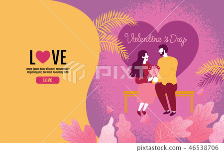 Lovers holding flowers In an atmosphere of love - Stock Illustration ...
