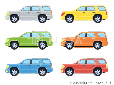 Off-road 4x4 suv car. Side view offroad auto. - Stock Illustration ...