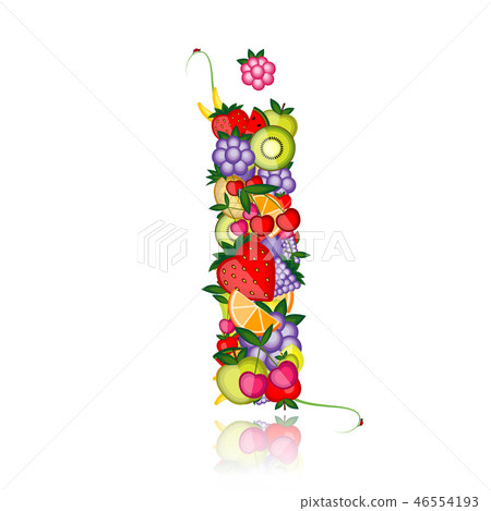 Fruit letter for your design. See others in my... - Stock Illustration ...