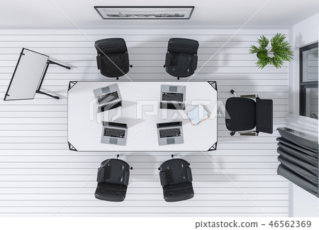Top view of a conference room office interior. - Stock Illustration ...