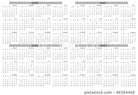 calendar of 2020 to 2023year, simplicity - Stock Illustration [46564408 ...