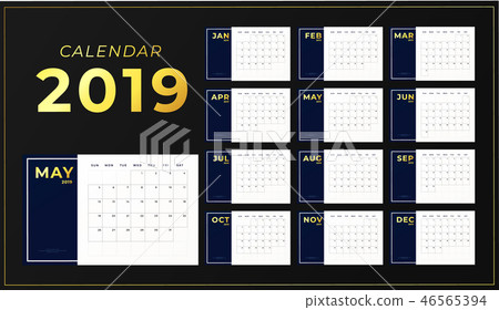 2019 year table calendar template. - Stock Illustration [46565394] - PIXTA