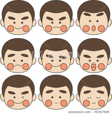 Shonen character face variations - Stock Illustration [46567606] - PIXTA