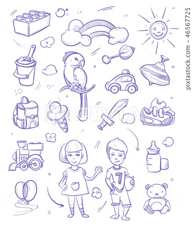 Kids dreams vector background with boy, girl,... - Stock Illustration ...