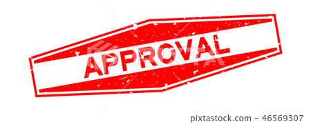 Grunge red approval word hexagon rubber stamp - Stock Illustration ...