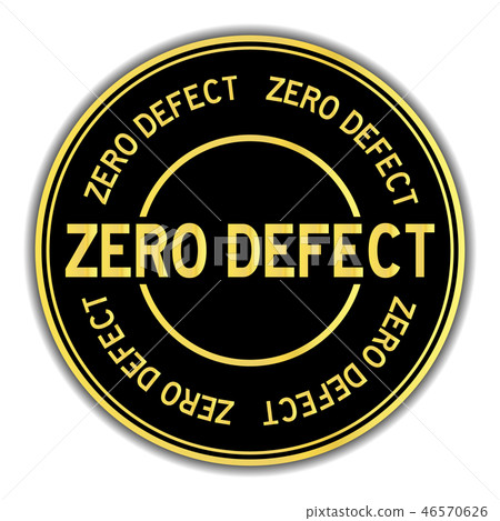 Black and gold round sticker in word zero defect - Stock Illustration ...