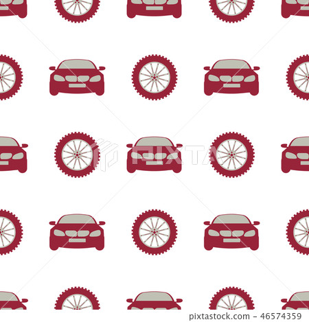 Seamless pattern with cars and wheels - Stock Illustration [46574359 ...