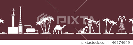Oil industry vector seamless pattern - Stock Illustration [46574649 ...